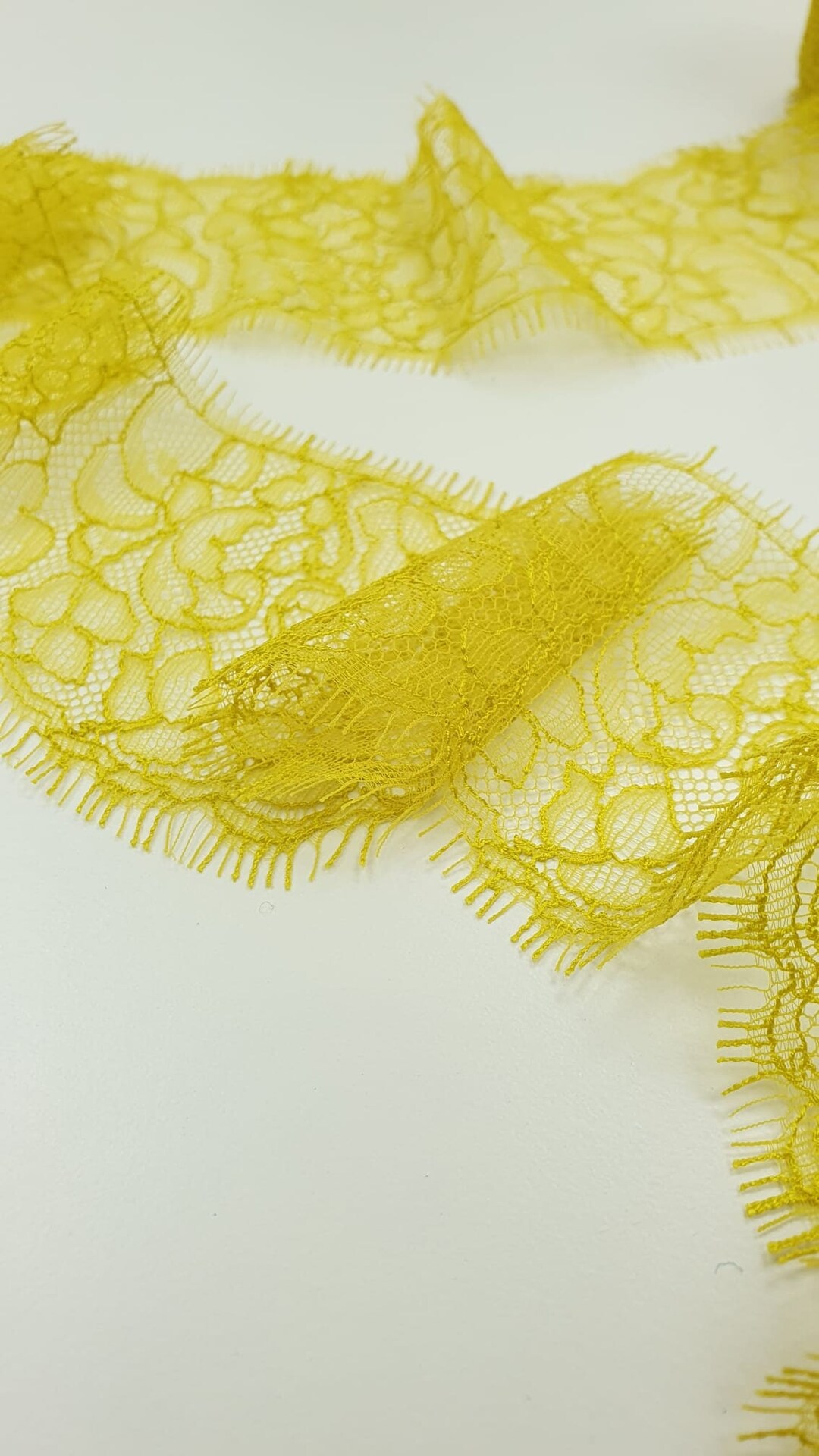 Yellow Chantilly Floral Lace Trim, Bridal Gown, Lingerie Lace - Etsy