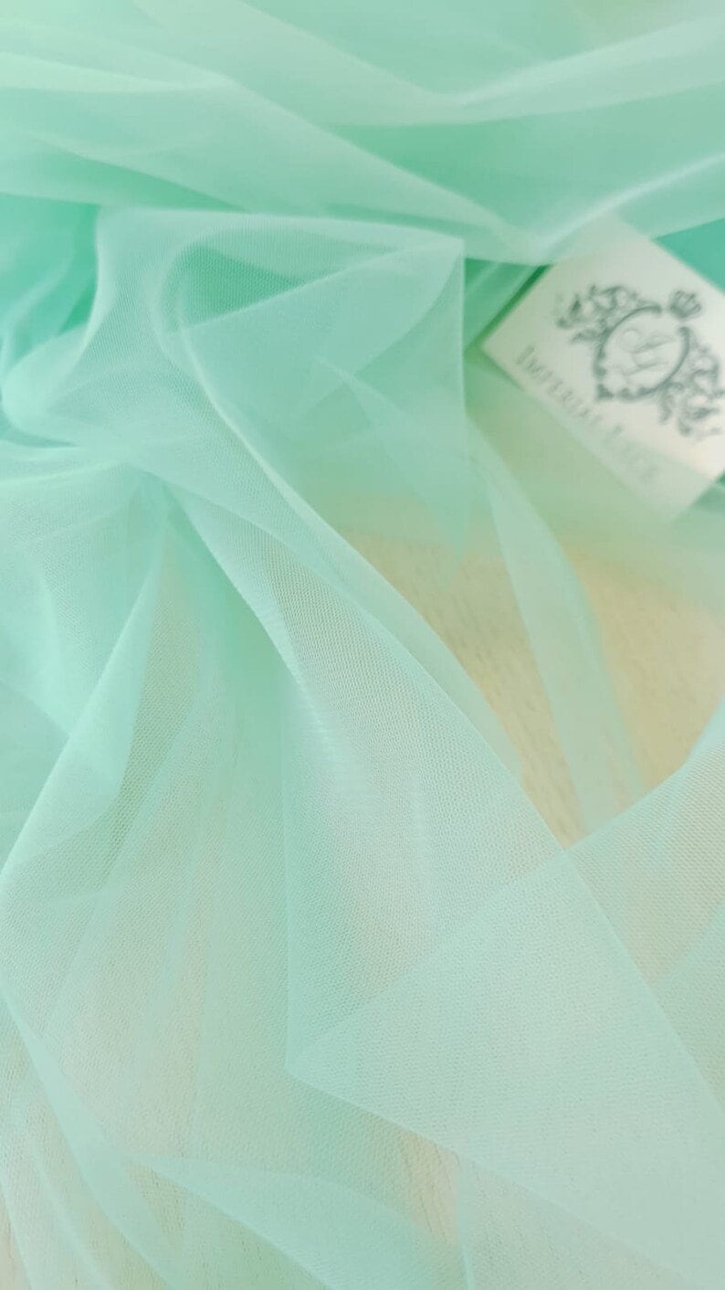 Mint Green Tulle Fabric, Green Tulle, Tulle Fabric, Mint Green Net ...