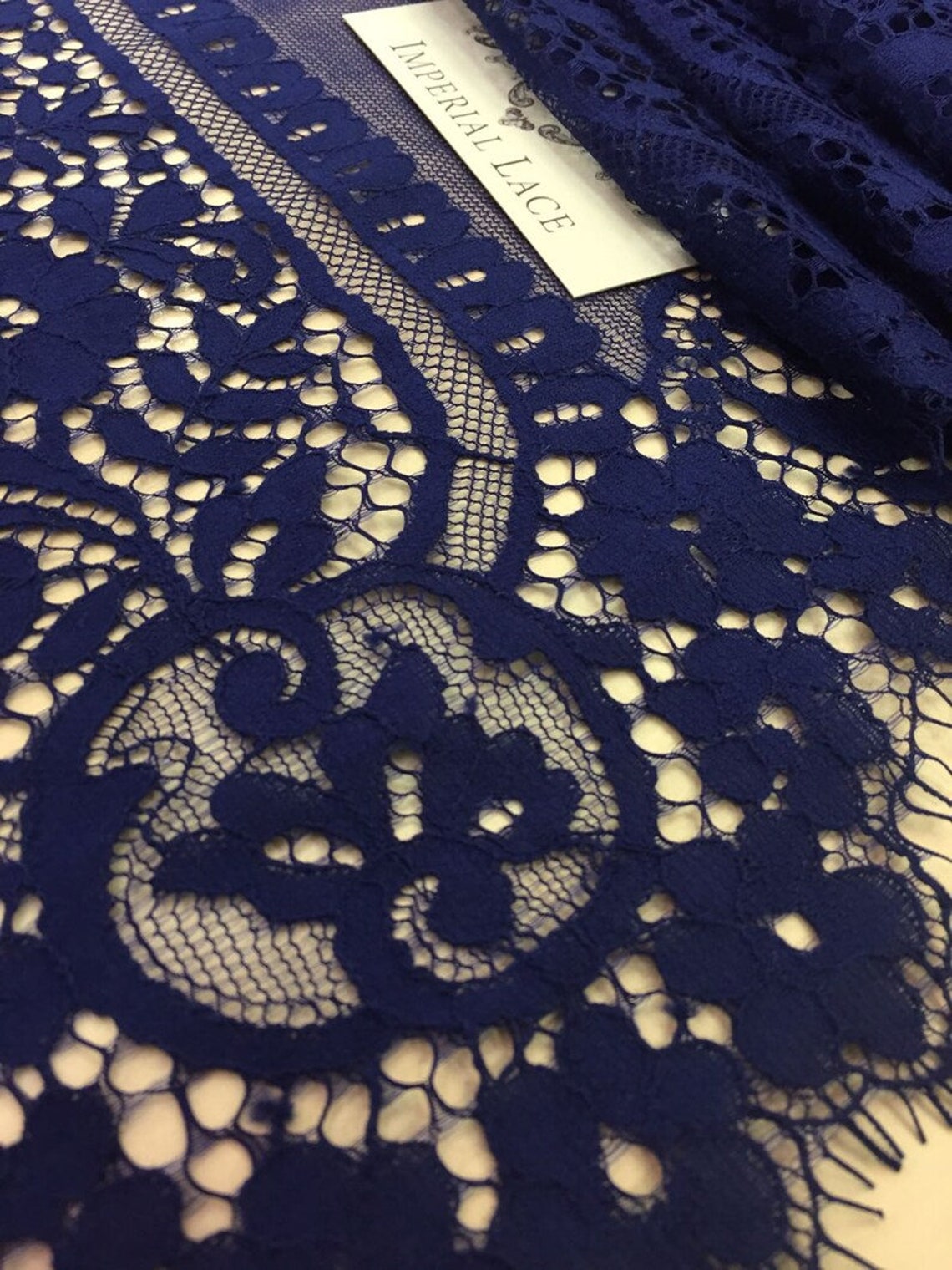 Dark Blue Lace Fabric, Embroidered Lace, French Lace, Wedding Lace ...