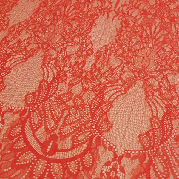 Red Lace Fabric - Etsy