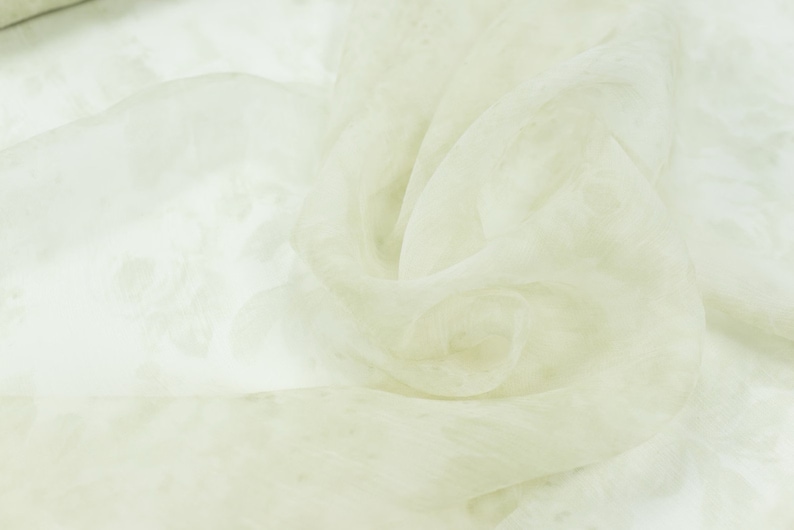 100% Silk Garza Crepon, Pure Silk Fabric, Floral Silk Fabric, Italy ...
