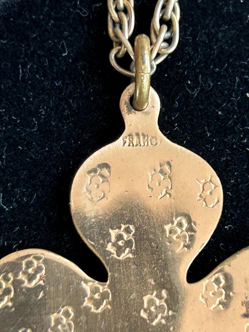 French Enamel Cross Pendant and Chain Cross Marked France - Etsy Canada
