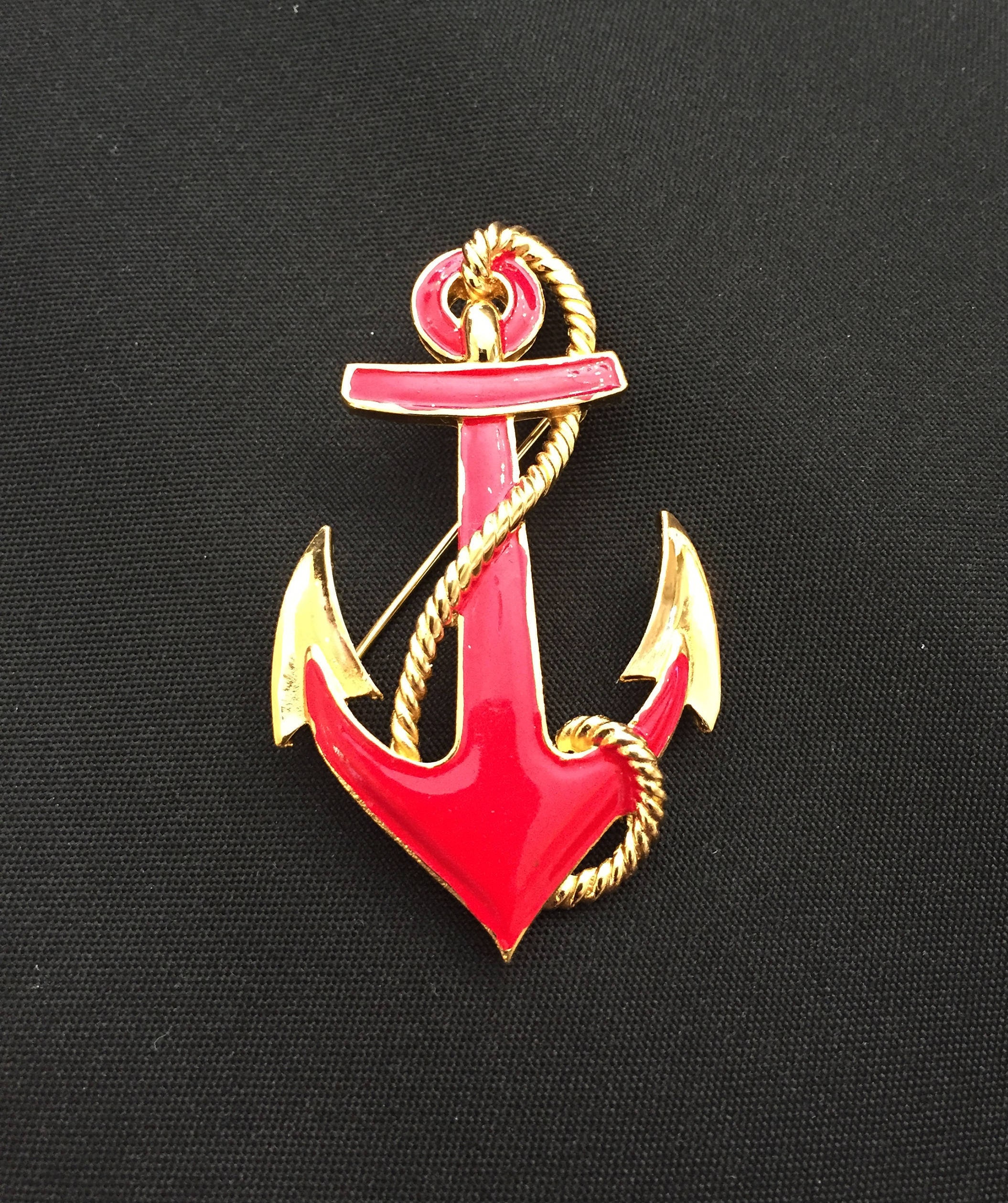 Vintage Rare Trifari Nautical Red Anchor Brooch - Etsy