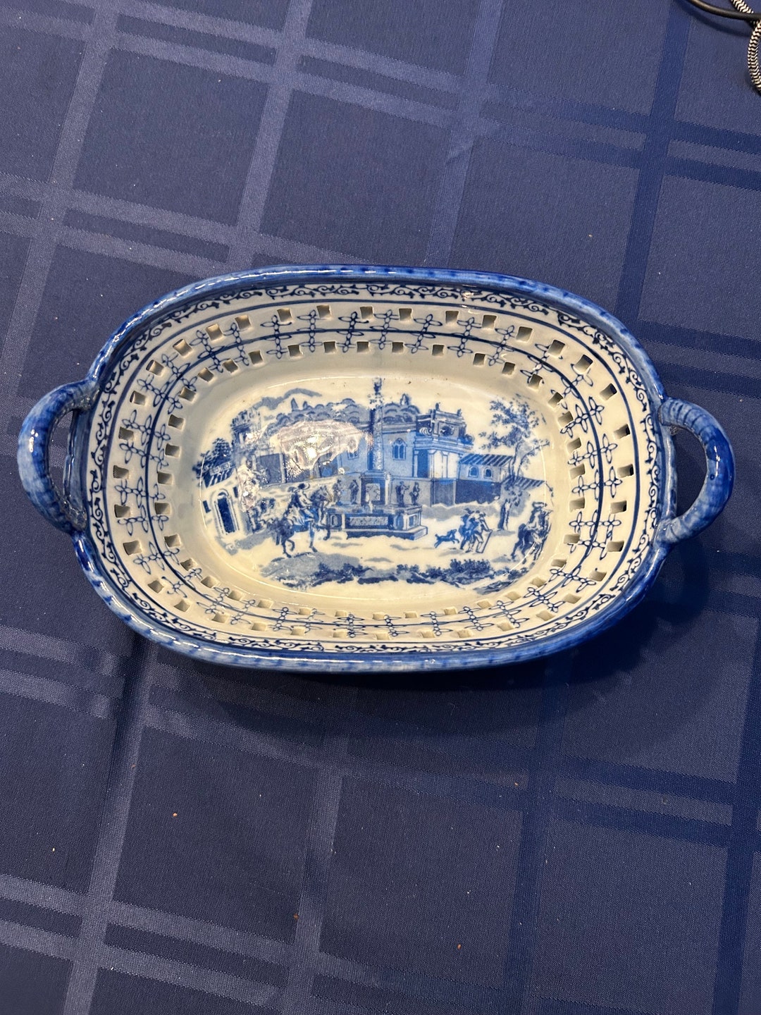 Victoria Ware Ironstone Flow Blue Reticulated Basket - Etsy