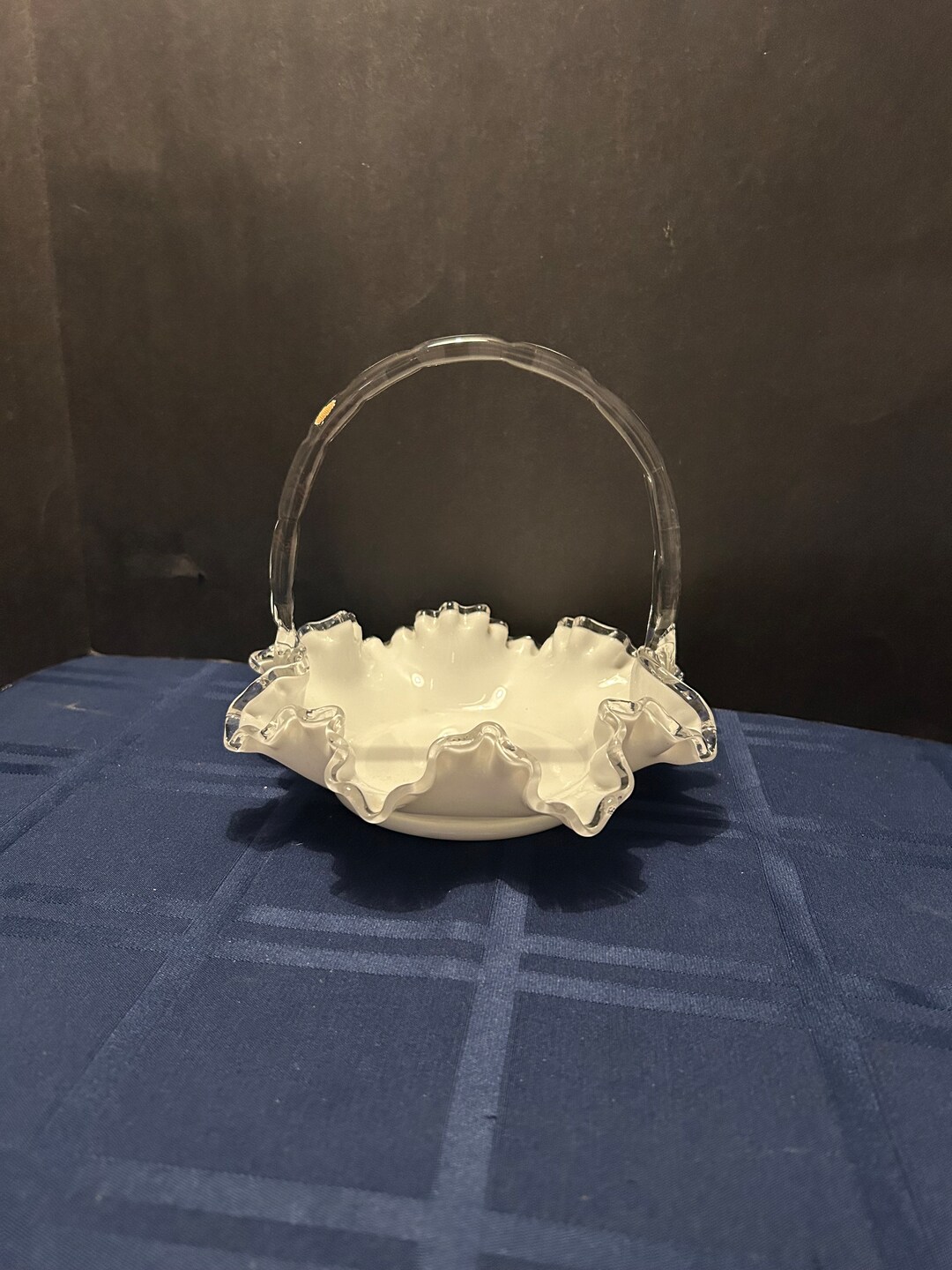 Fenton Art Glass Silver Crest Basket Pre-logo - Etsy