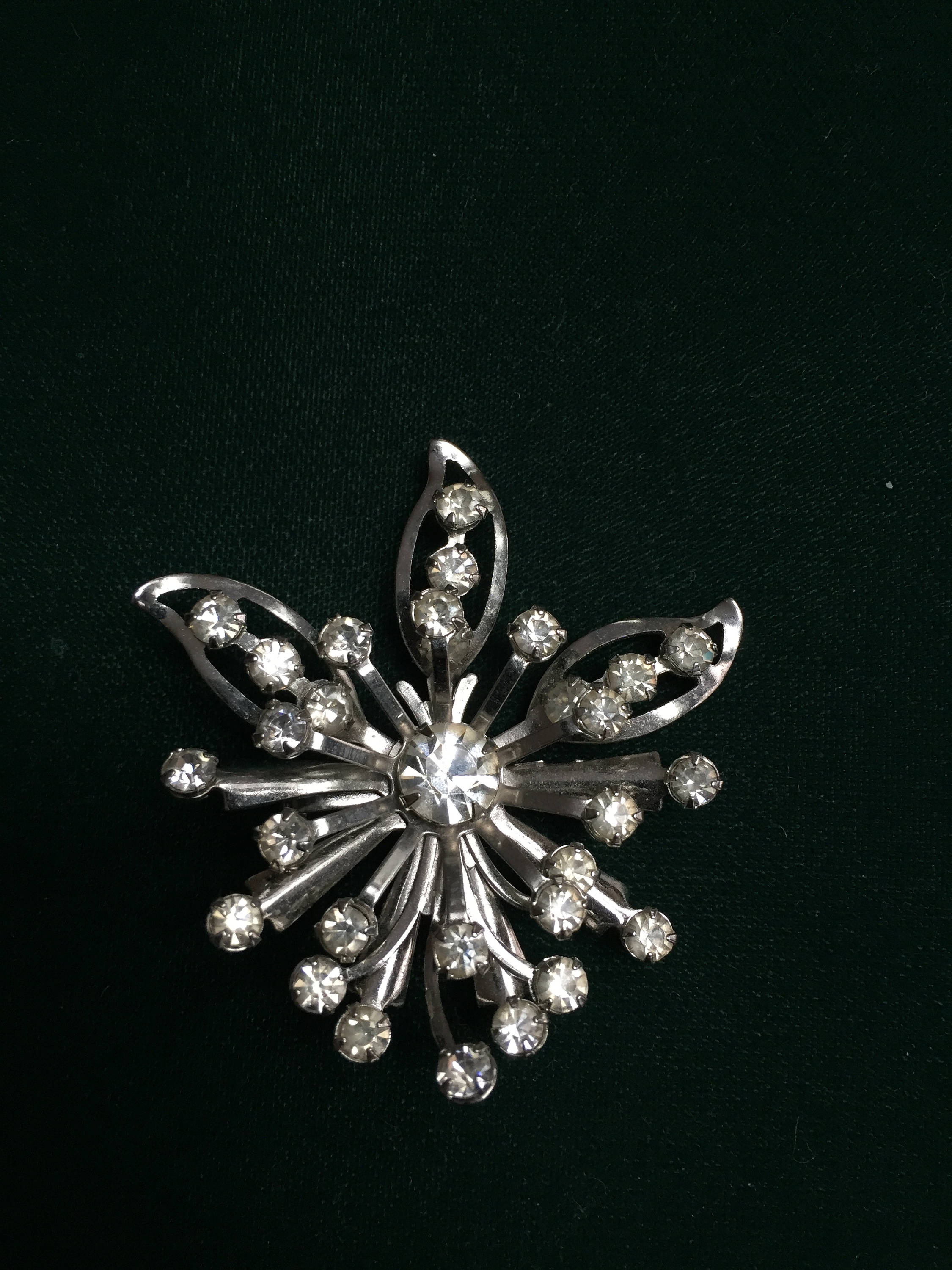 Vintage Silver Tone and Rhinestone Starburst Pin/brooch - Etsy
