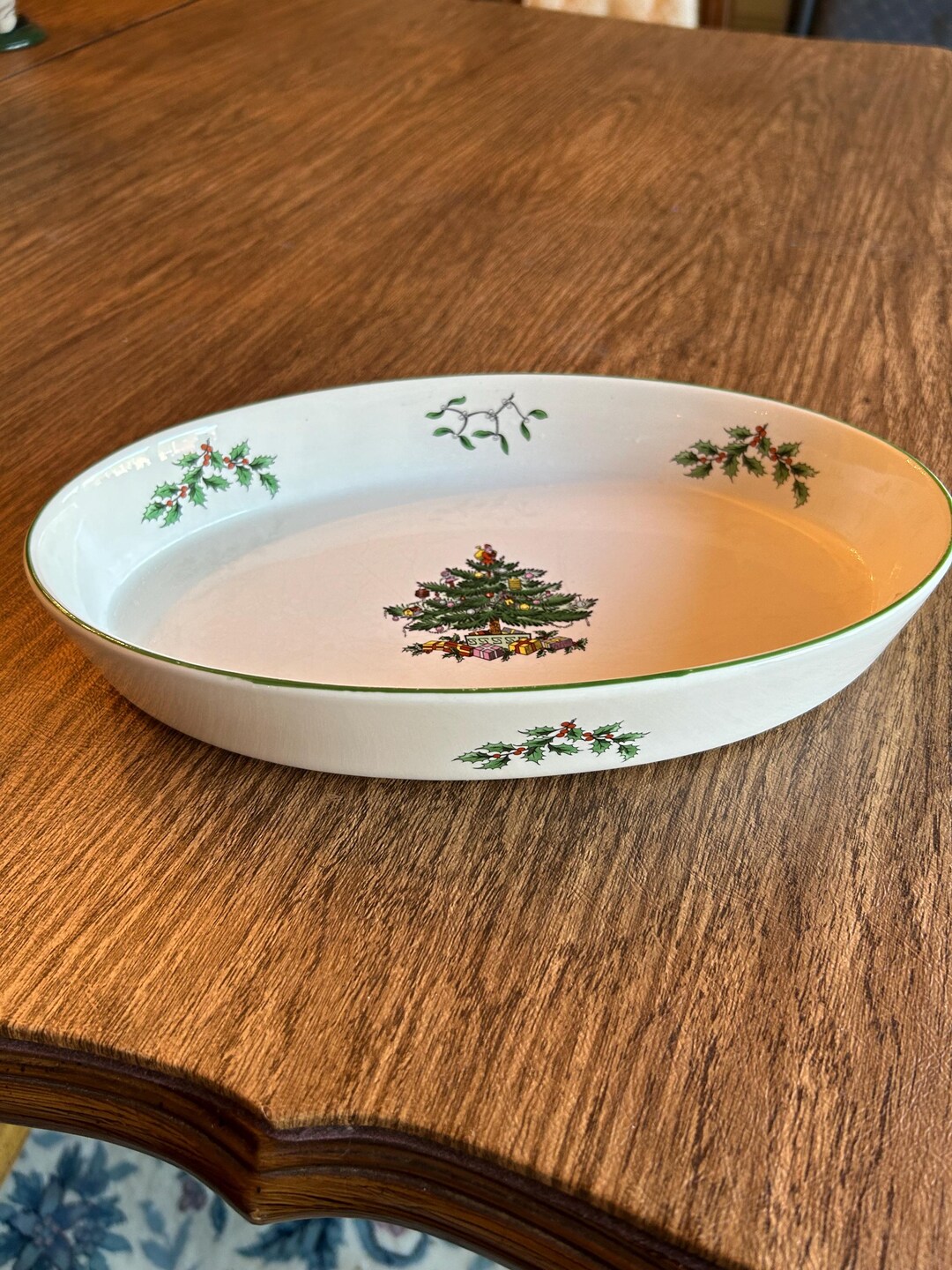 Vintage Spode "christmas Tree" Pattern, 10.5 Inch Oval Baking Dish - Etsy
