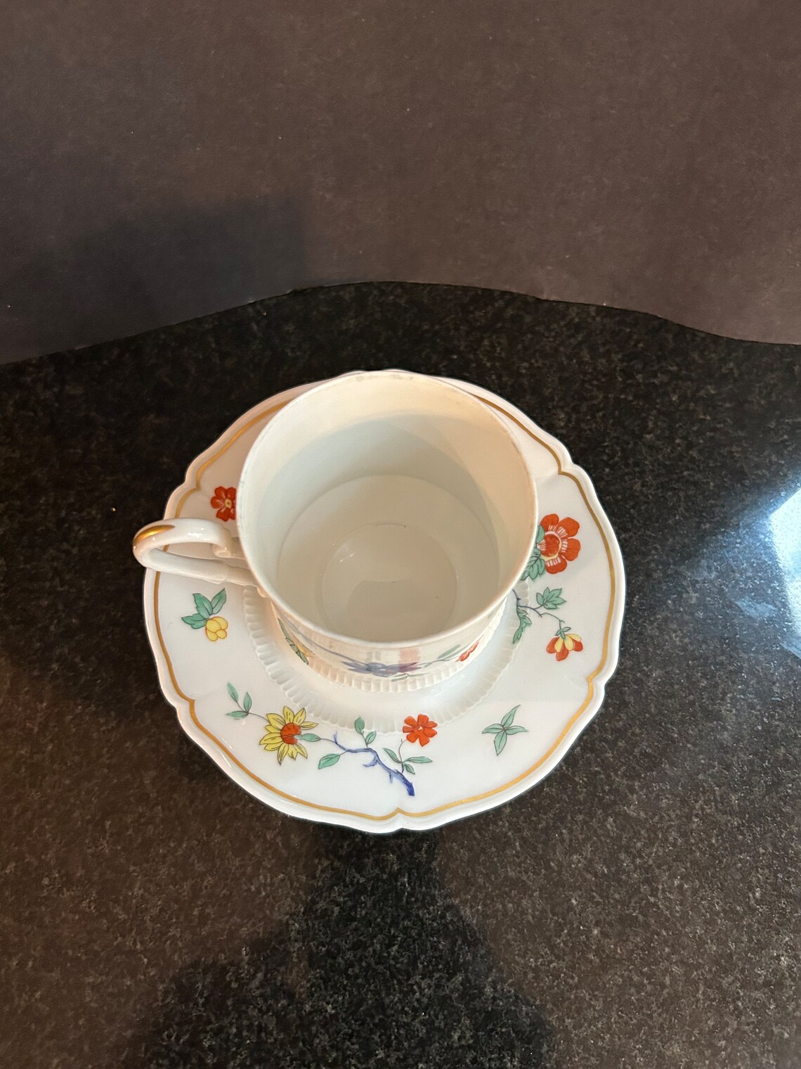 Haviland Limoges French Shalimar Flowers, Butterflies, & Gold Tea Cup ...
