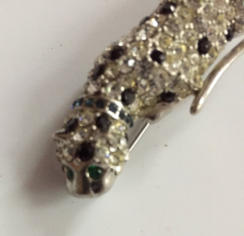 Vintage KJL Crystal Rhinestone Snow Leopard Brooch Created for - Etsy
