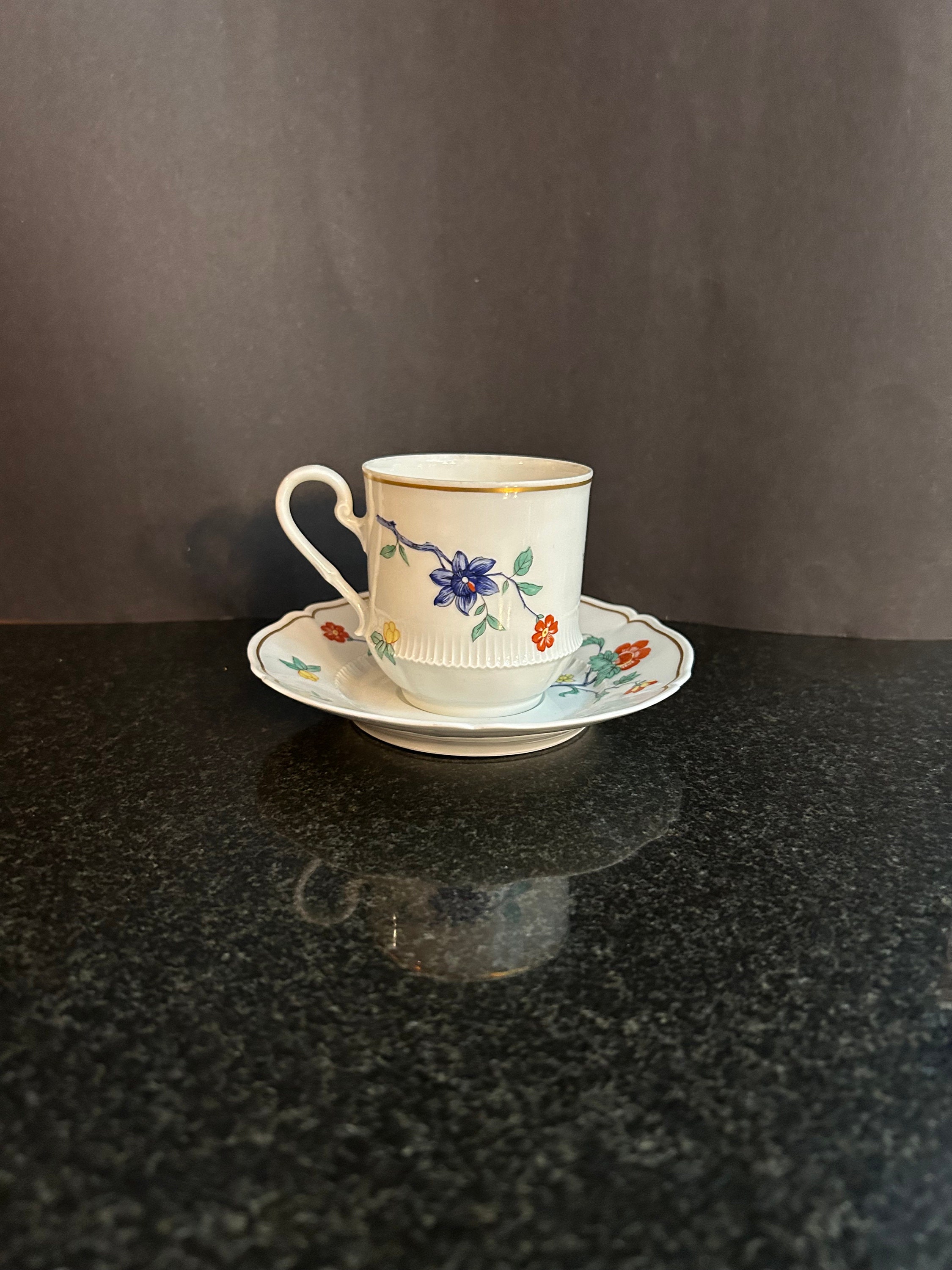 Haviland Limoges French Shalimar Flowers, Butterflies, & Gold Tea Cup ...
