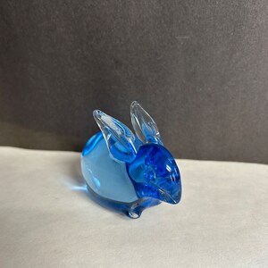 Art Glass Blue Bunny Rabbit Murano Style Collectible Paperweight - Etsy