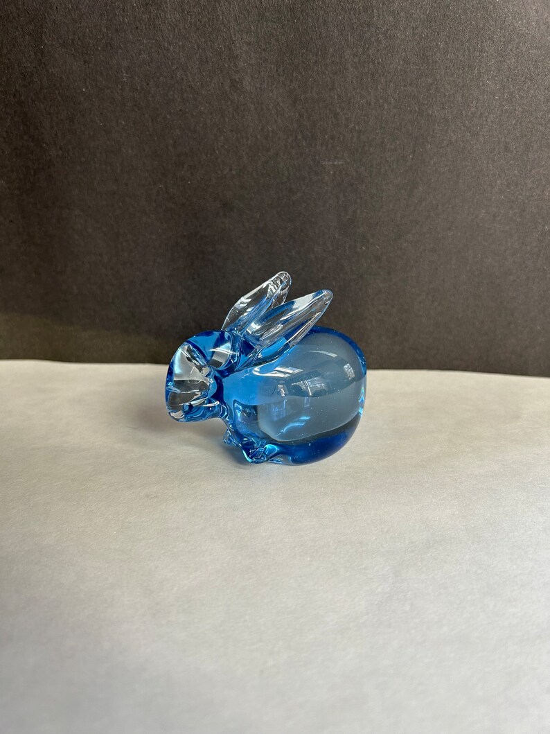 Art Glass Blue Bunny Rabbit Murano Style Collectible Paperweight - Etsy