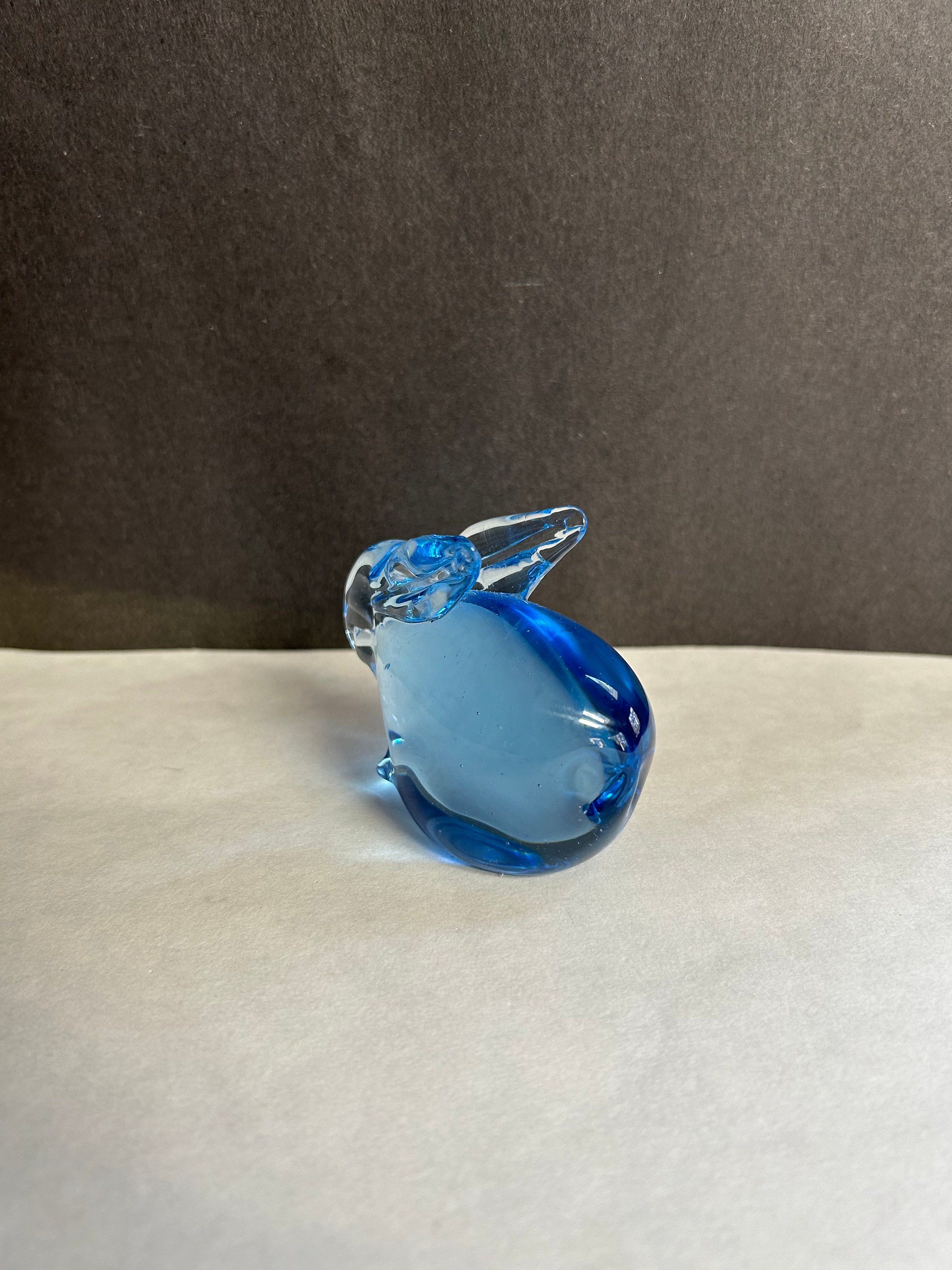 Art Glass Blue Bunny Rabbit Murano Style Collectible Paperweight - Etsy