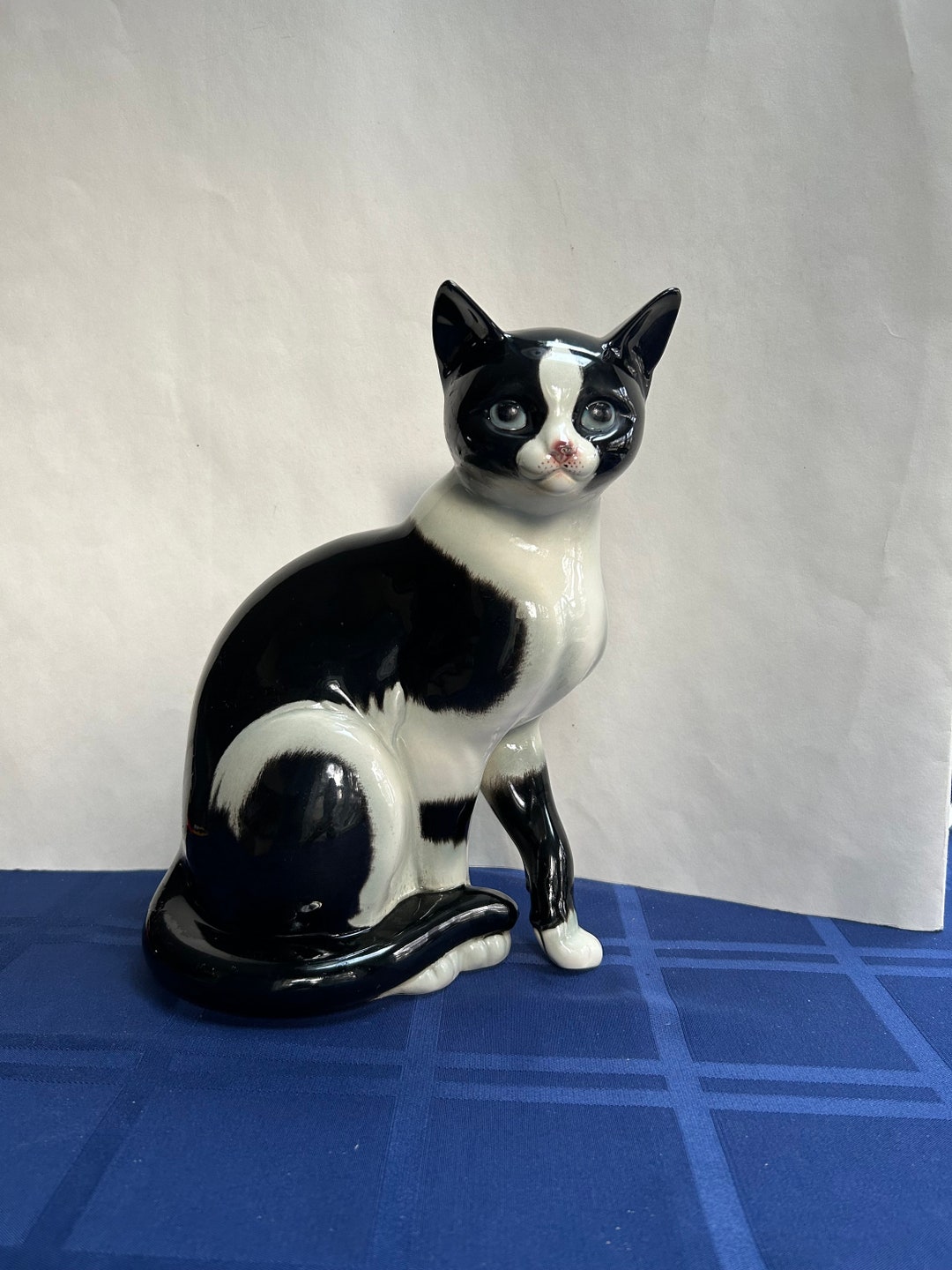 Vintage Goebel Large Black and White Cat Figurine, Circa 1960 - Etsy