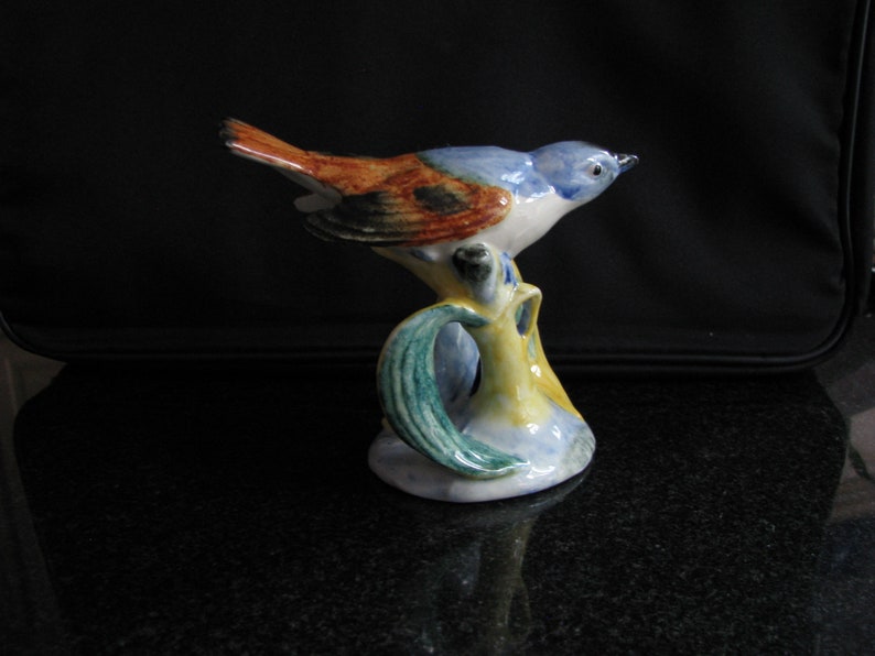 Vintage Stangl Bird Figurine blue Headed Vireo - Etsy