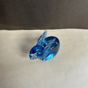 Art Glass Blue Bunny Rabbit Murano Style Collectible Paperweight - Etsy