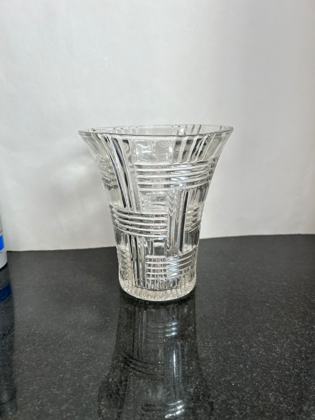 Vintage Hazel Atlas Clear Glass Criss Cross Vase - Etsy
