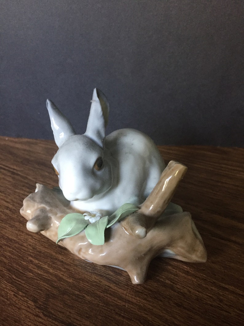Rare & Retired Lladro 4773 Gray Bunny Rabbit Sculpture | Etsy