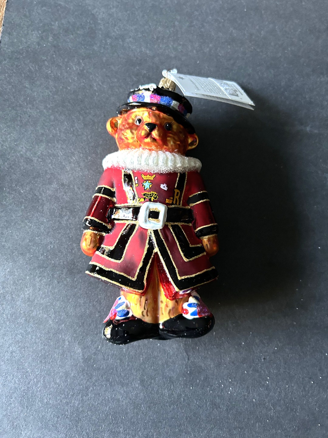 Vintage Radko BEEFEATER BEAR Kings Tower Guard 6 Blown Glass Xmas ...