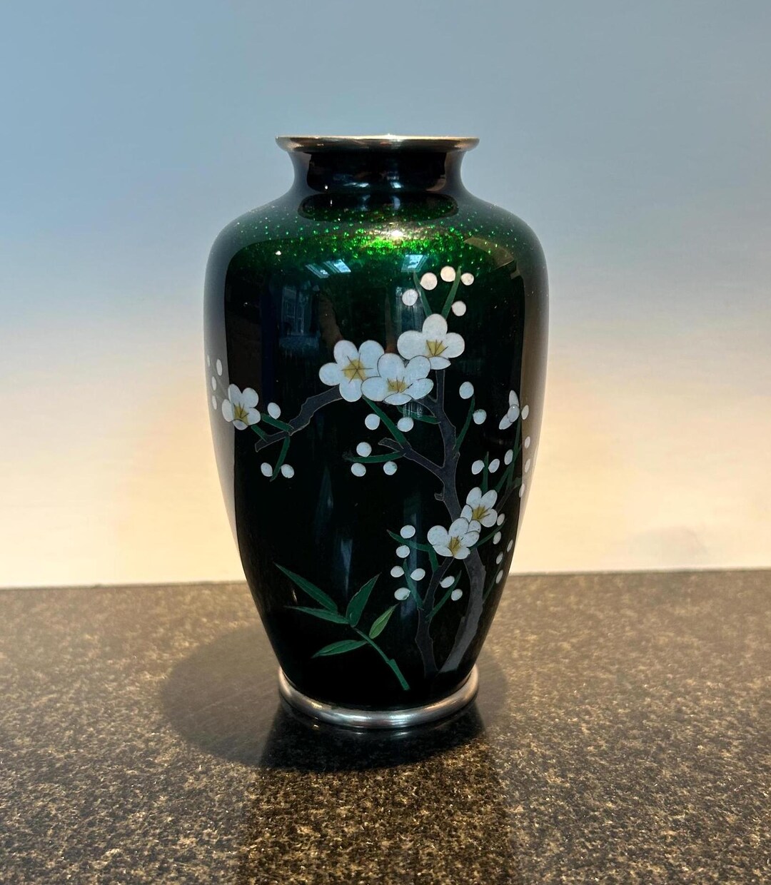 Vintage Green Japanese Ginbari Cloisonne Guilloche Enamel Vase - Etsy