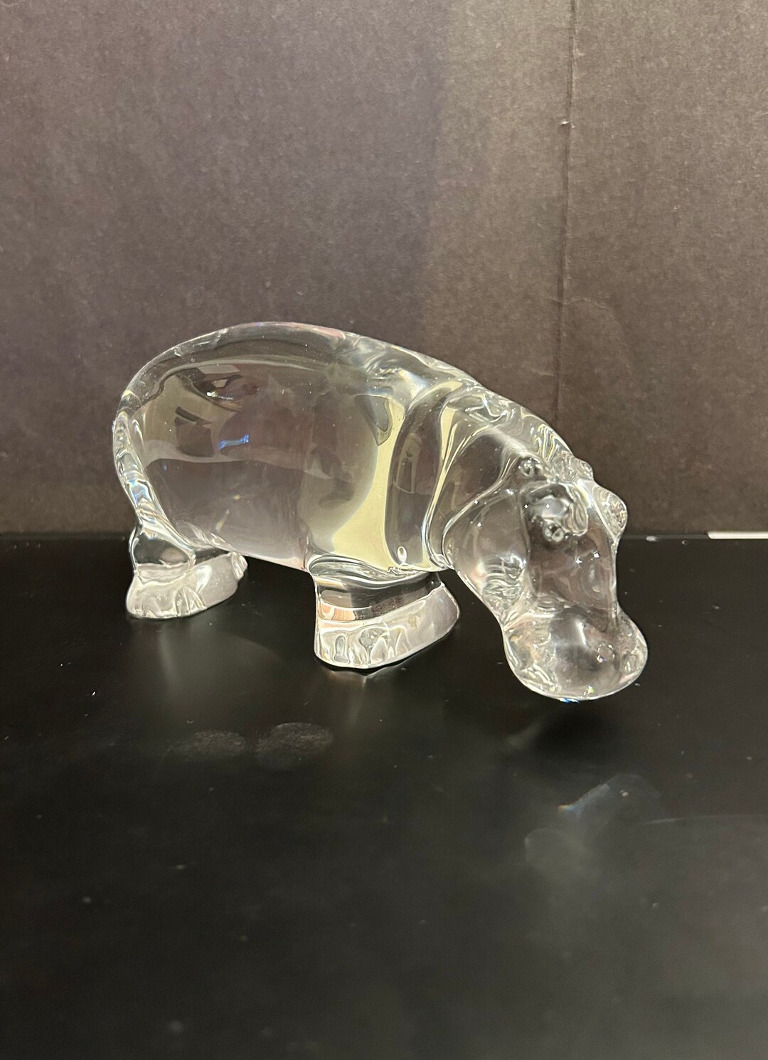 Baccarat Crystal Hippopotamus Figurine or Paperweight Signed - Etsy