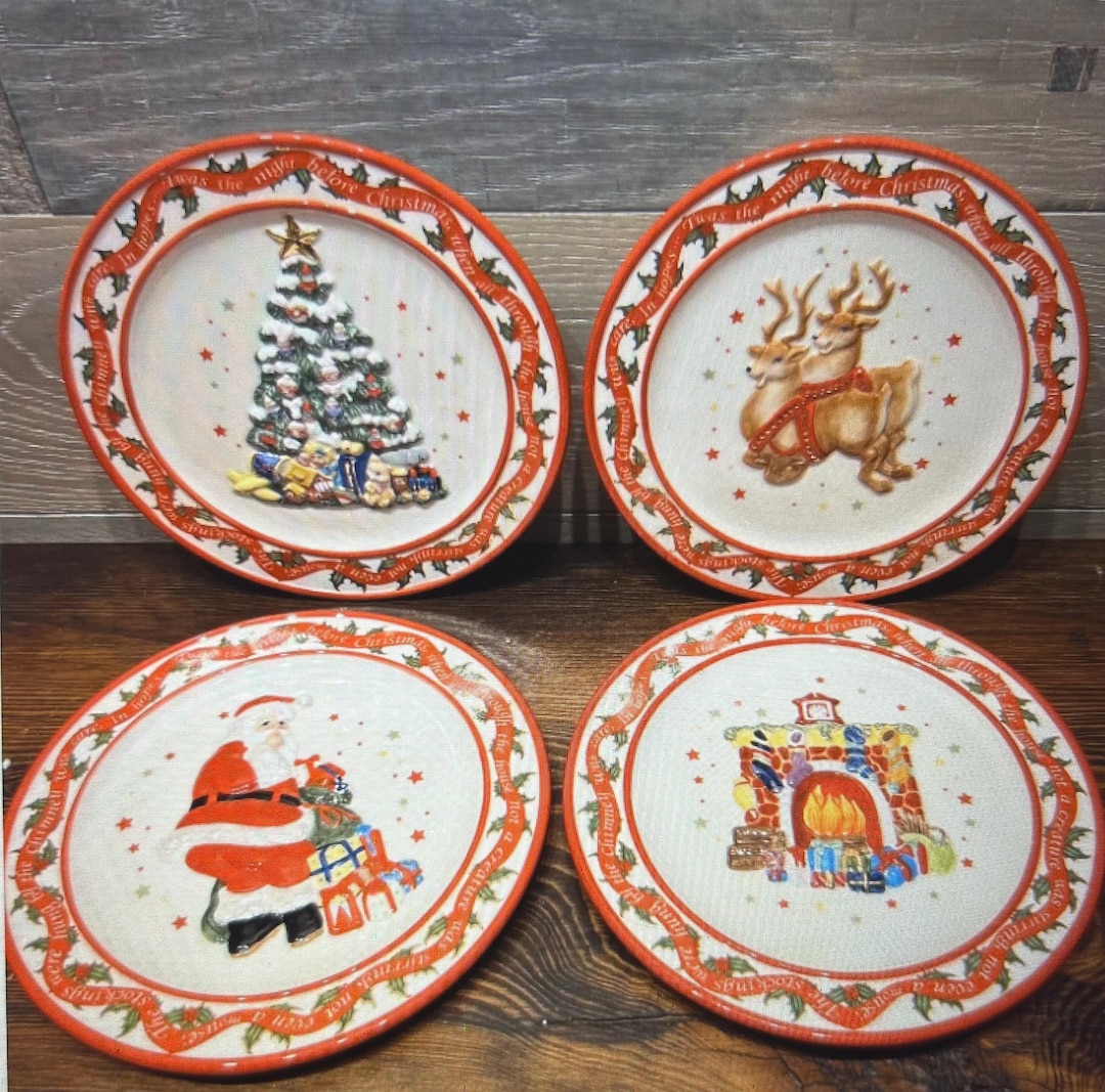 Christopher Radko Plates Set "twas the Night Before Christmas" Salad ...