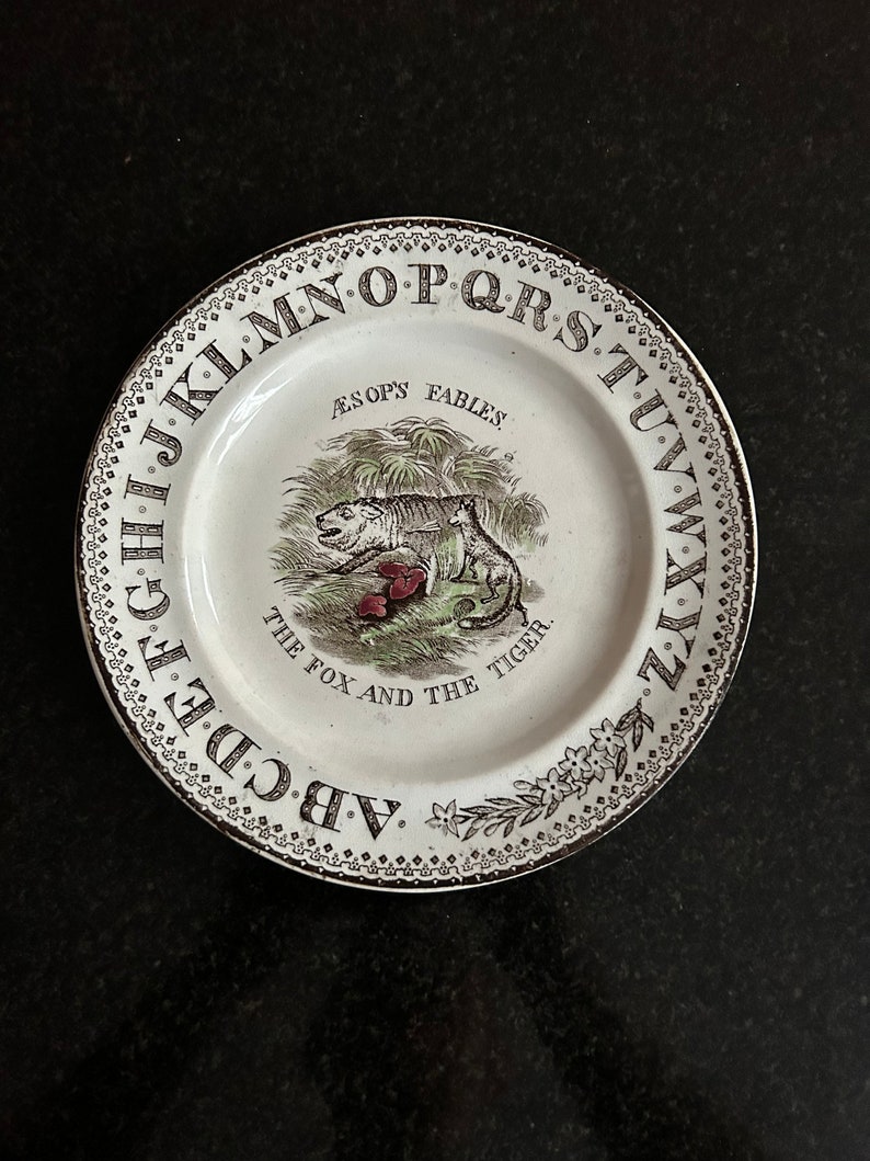 Antique Aesop's Fables the FOX and the TIGER 8 - Etsy