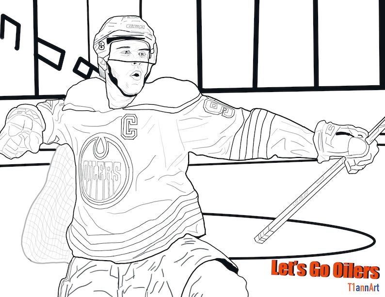 Connor McDavid / Coloring Pages / Edmonton Oilers / NHL - Etsy México