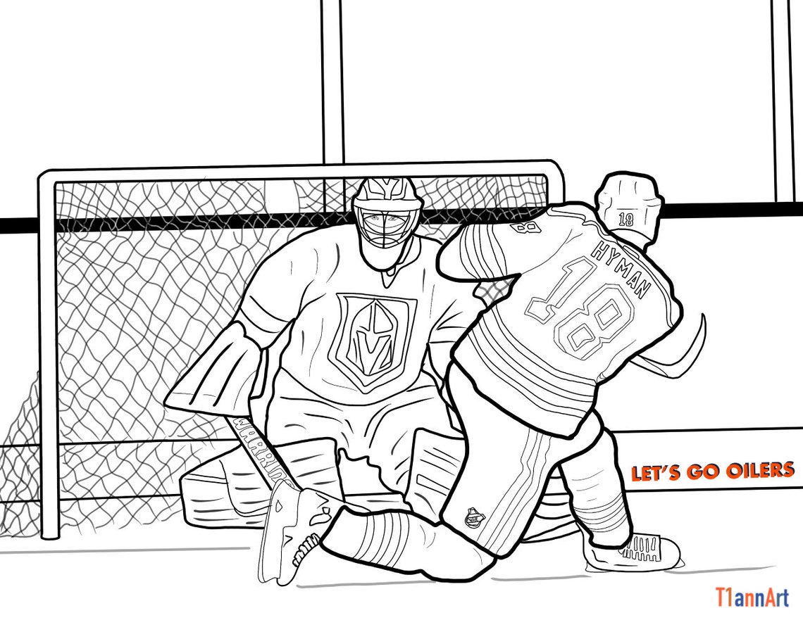 Zach Hyman | Edmonton Oilers | 18 | Coloring Page | Colouring | Kids ...