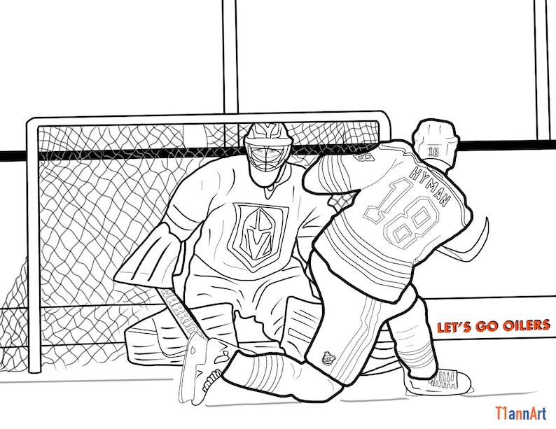 Zach Hyman | Edmonton Oilers | 18 | Coloring Page | Colouring | Kids ...