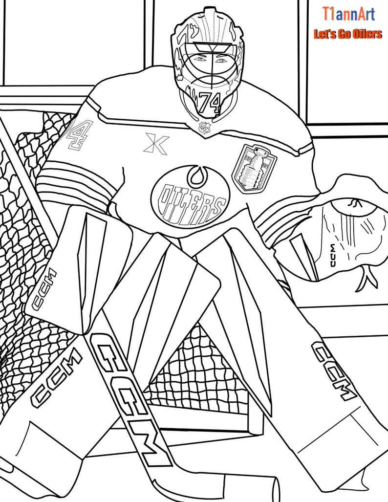 Stuart Skinner | Edmonton Oilers | Coloring Pages | Kids | Children ...