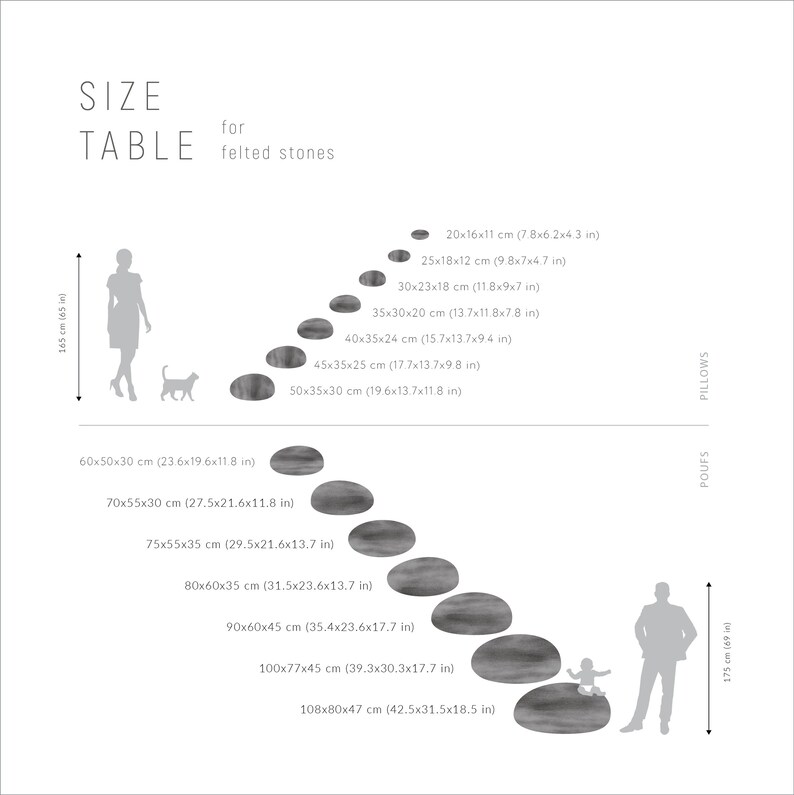 Floor Cushion Pebble Pillows Wool Pillows Stone Cushion - Etsy