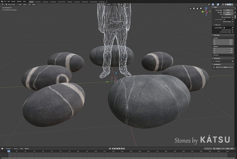 3D Models of KATSU Stones. FBX Blender 2.8 and OBJ Formats. - Etsy