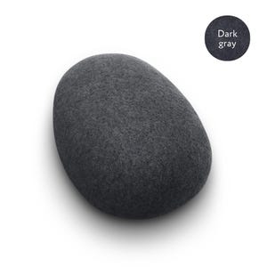 Soft Stone-pouf KATSU, Model solid. Natural Felted Wool. Like Real ...