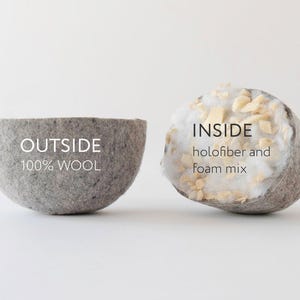 Handmade Felted Wool Stone Poufs – Soft Rock Cushions, Footstool ...