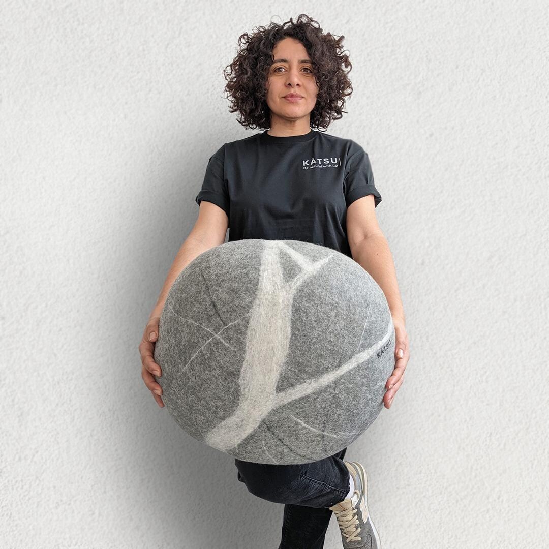 IN STOCK. Soft Stone-pouf KATSU, Model «haiku». Wool Ottomans, Pillows ...