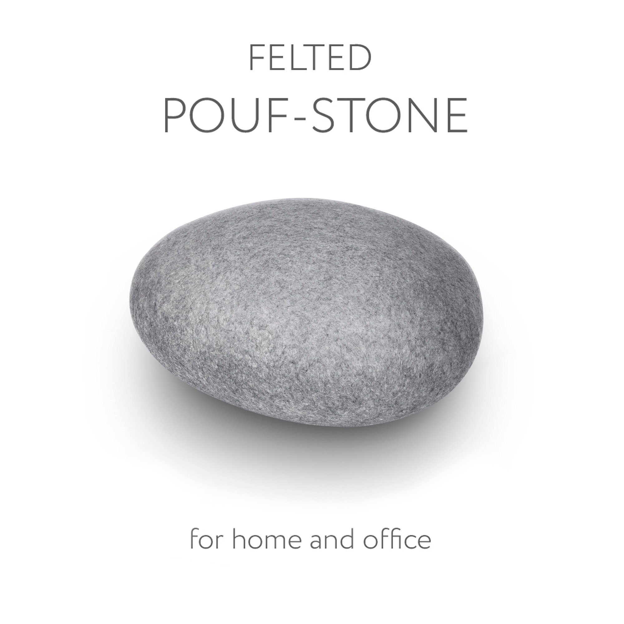 Natural felted wool. Soft stone-pouf. Model Solid. Like real rocks and ...