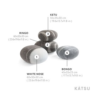 Natural Felted Wool. Soft Stone-poufs. Set #6. Like Real Stones. KATSU ...