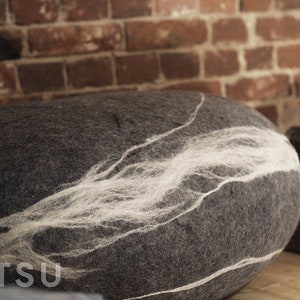 Natural Felted Wool. Soft Stone-poufs. Set #11. Like Real Stones. KATSU ...