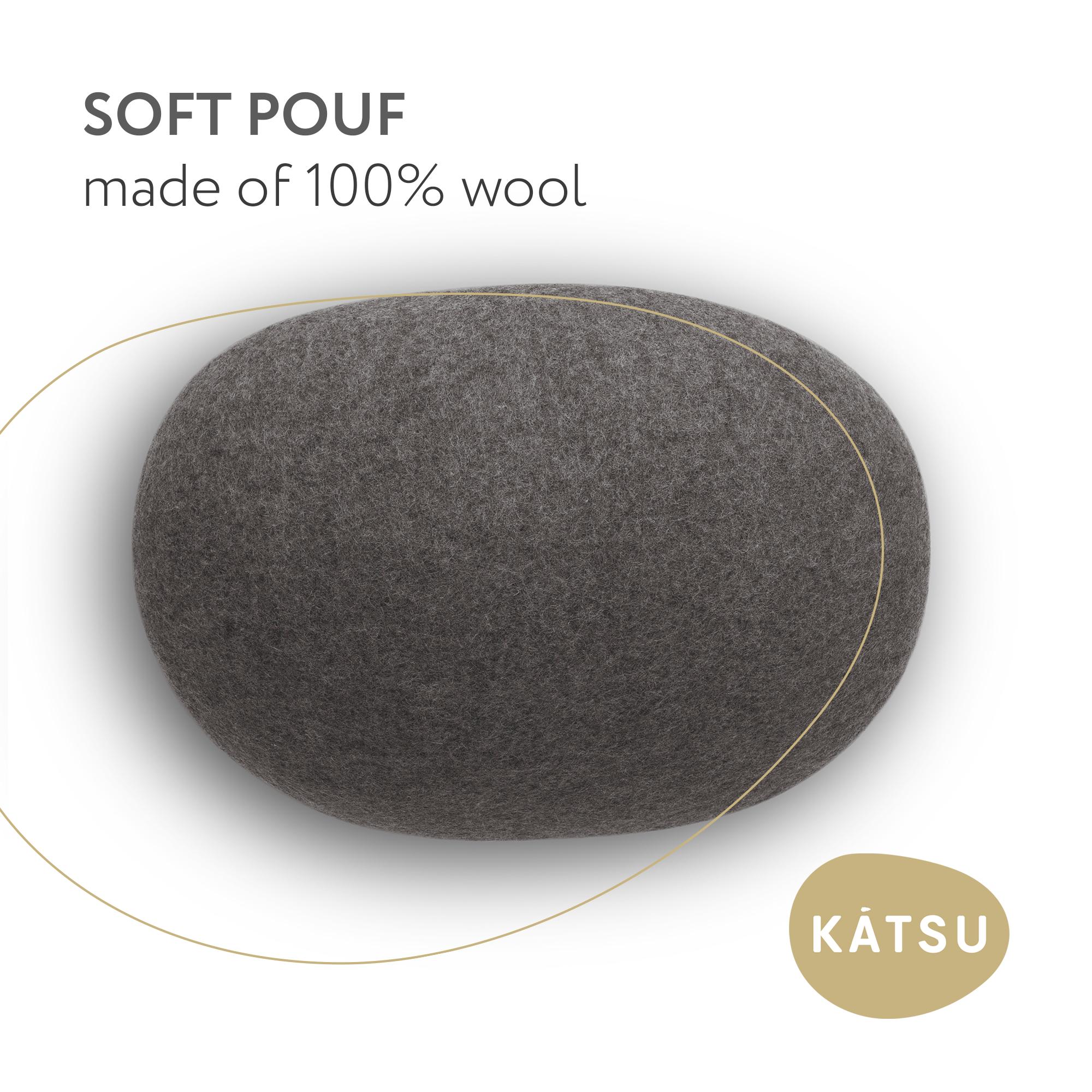 Natural felted wool. Soft stone-pouf. Model Solid. Like real rocks and ...