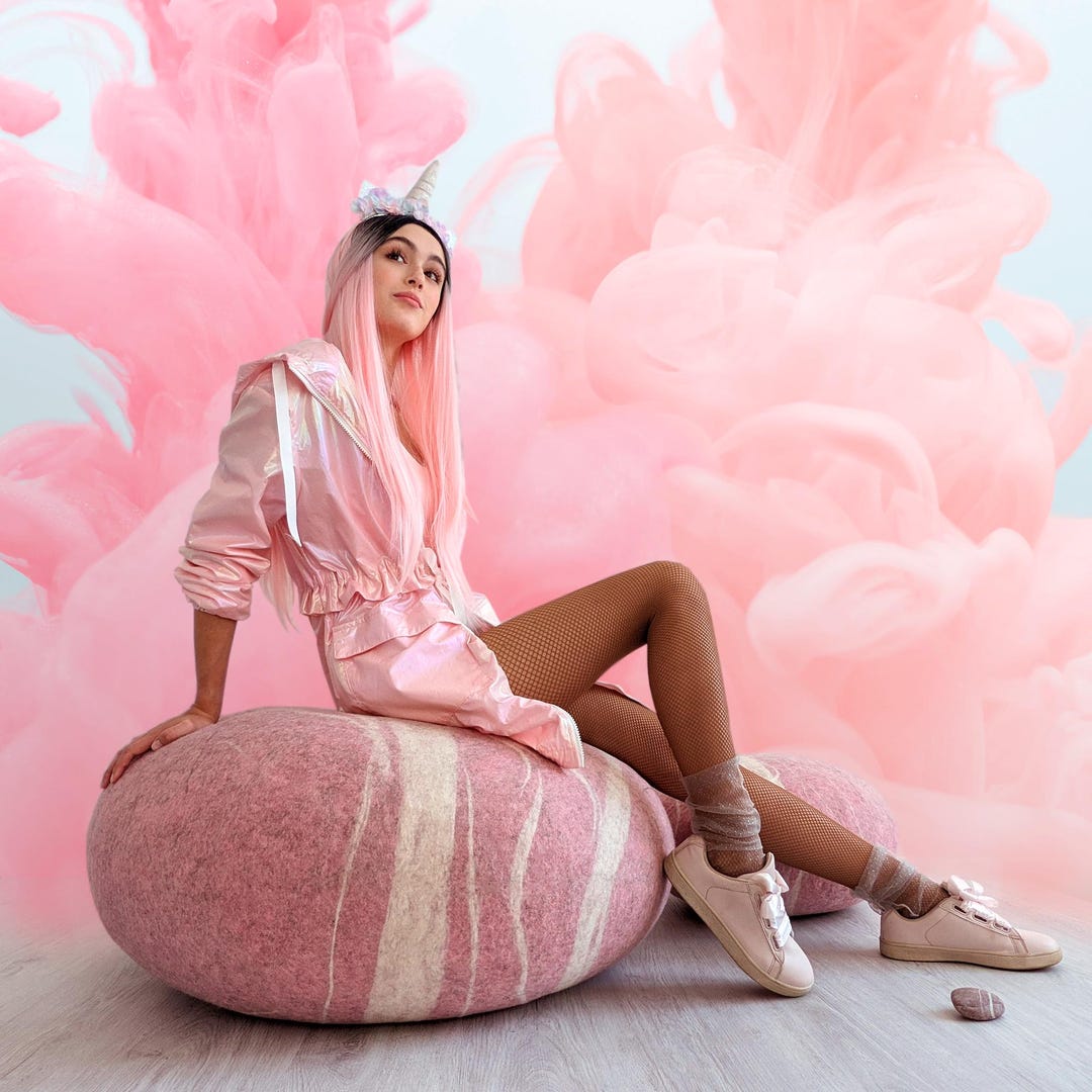 Soft Stone-pouf KATSU, Model *pink Dream*. Like Real Rocks and Stones ...