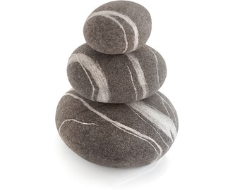 Natural Felted Wool. Soft Stone-poufs. Set 12. Like Real | Etsy