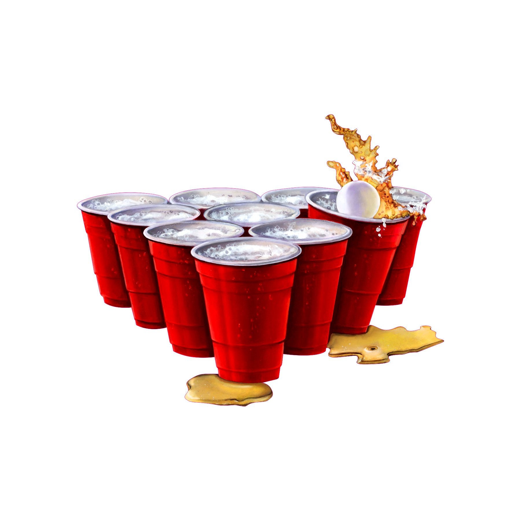 Beer Pong Decal Full Color Beer Pong Decal Drinking Decal | Etsy