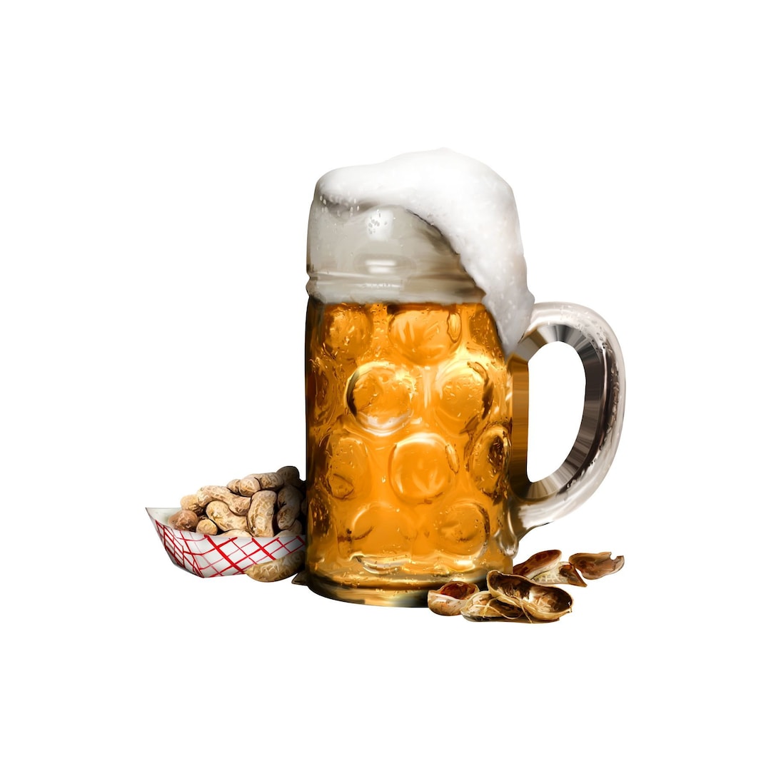 Beer and Peanuts Full Color Decal: Party Sticker - Etsy