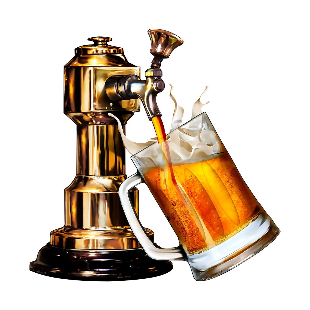 Beer Tap Pour Decal: Full Color Alcohol Sticker - Etsy