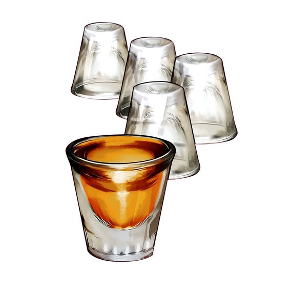 Shot Glasses Decal Full Color Shot Glasses Decal Drinking | Etsy