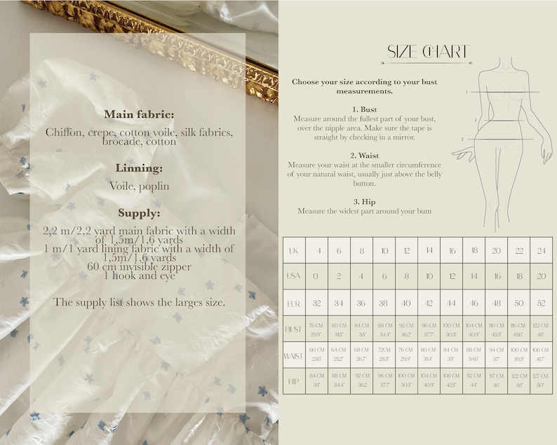 Cleo Empire Dress PDF Sewing Pattern Size 4-24 UK - Etsy