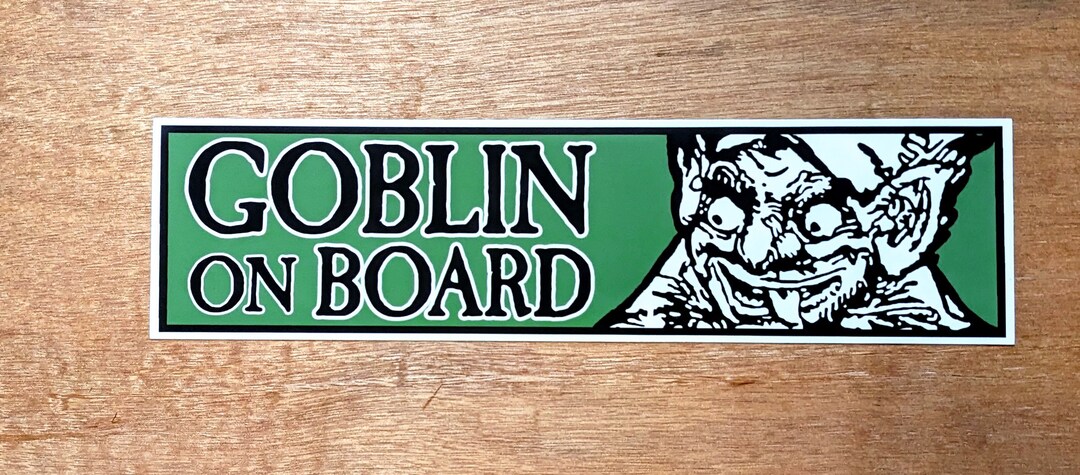Goblin on Board Bumper Sticker - Etsy
