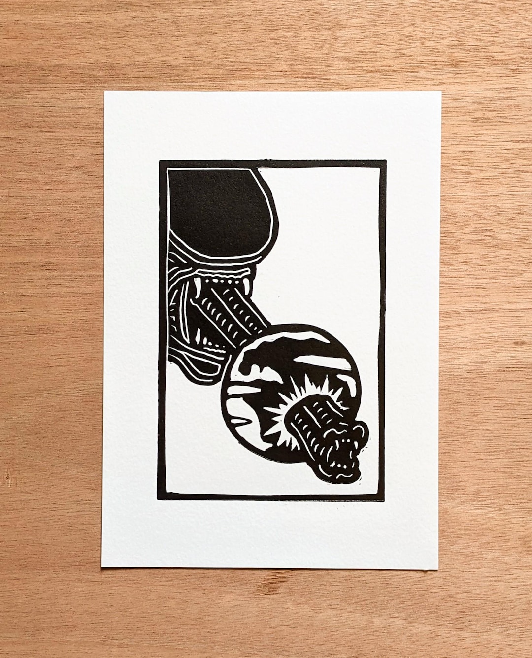 Alien Earth Linocut Print - Etsy