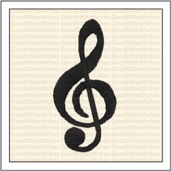 Beautiful Music Treble Clef Machine Embroidery Design Pattern | Etsy